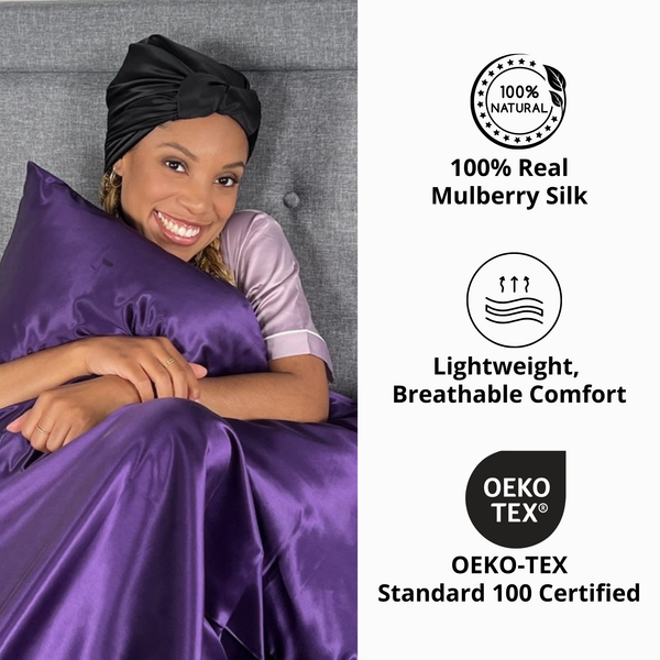 100% Pure Mulberry Silk Square Head Scarf - Storm Grey | Prevent Hair ...